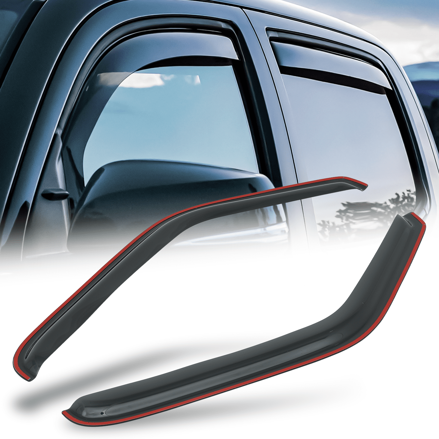 Magshion 2Pcs Window Visor Smoke Vent Wind Rain Deflector In-Channel ...