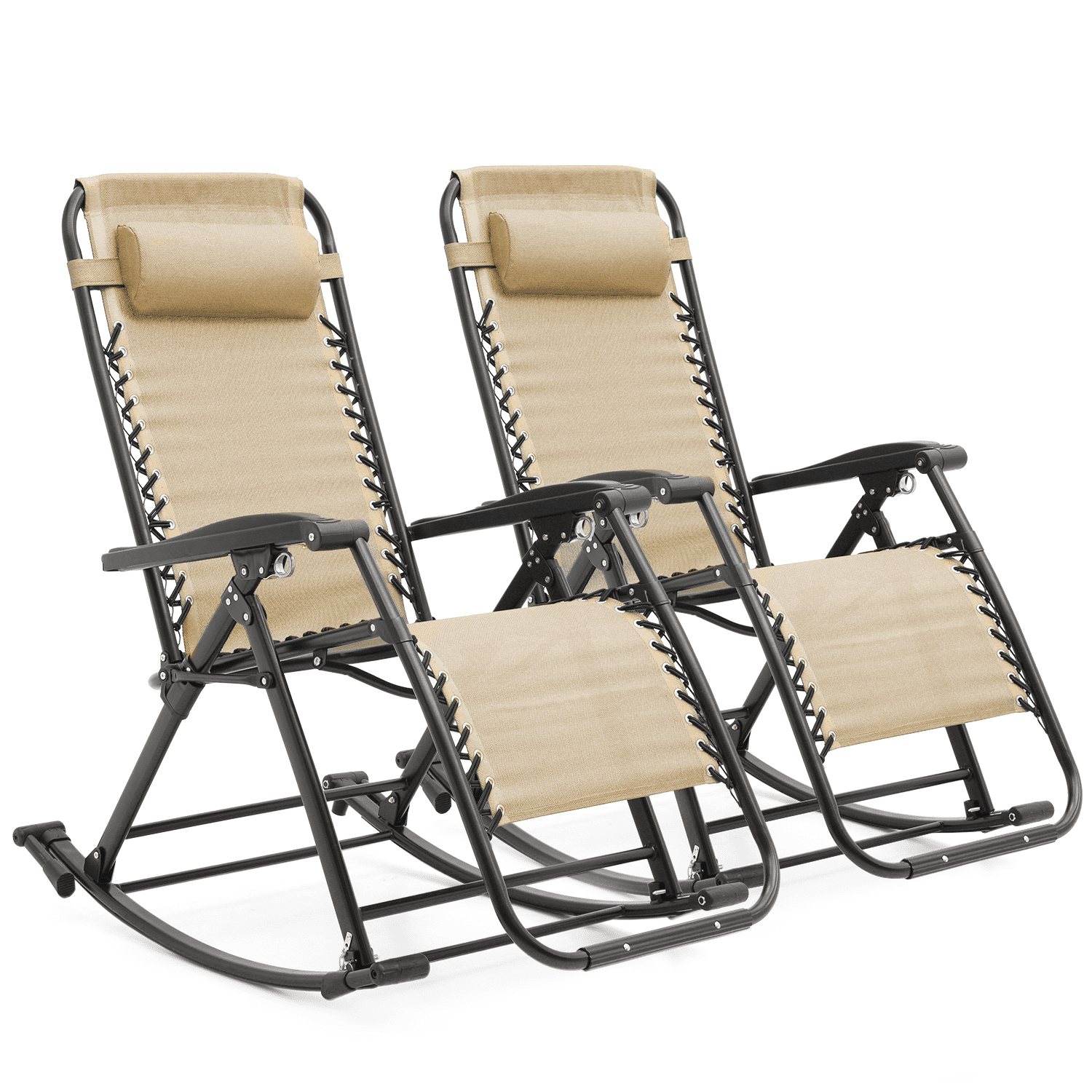 Magshion 2Pcs Zero Gravity Lounge Chairs, Adjustable Rocking Chairs ...