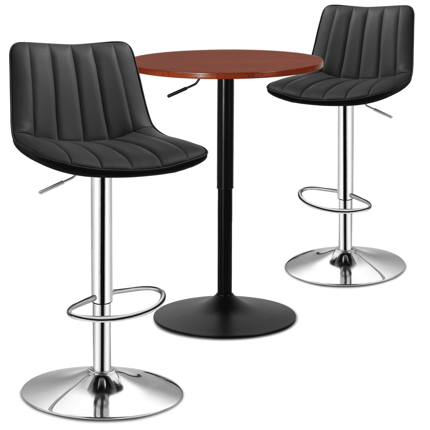 Magshion 3 Pieces Bar Dining and Chair Set, 23.5" Round Cocktail Tables ...