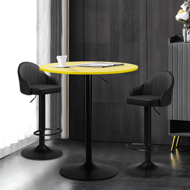 "Magshion 3-Piece Bar Set, 31.5"" Round Swivel Bistro Table and ...