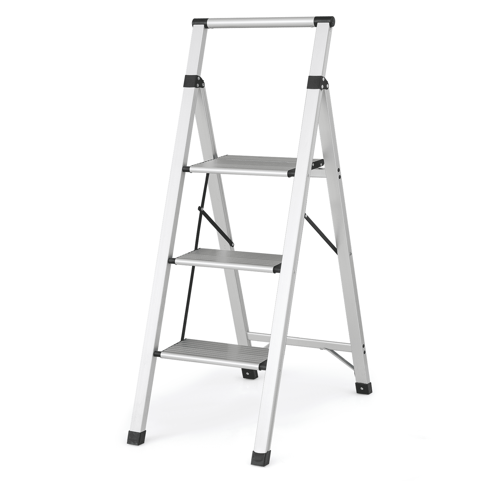 Magshion 3 Step Ladder Folding Portable Step Stool with Handgrip, Wide ...