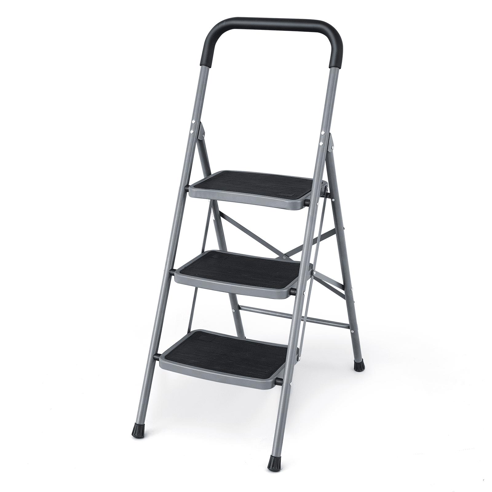 Magshion 3 Step Ladder Folding Portable Step Stool with Handgrip, Wide ...