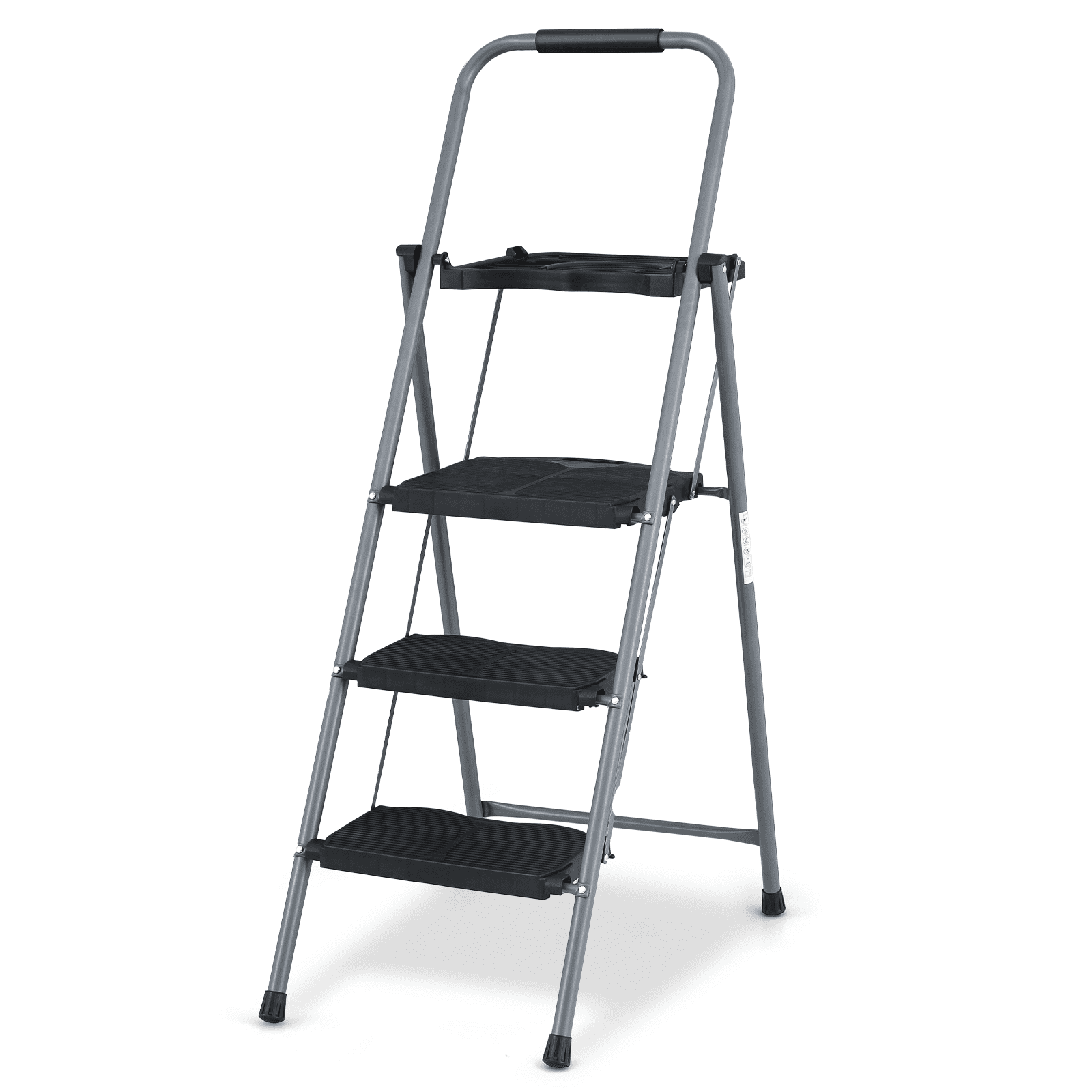 Magshion 3 Step Ladder Folding Portable Step Stool with Tools Tray ...