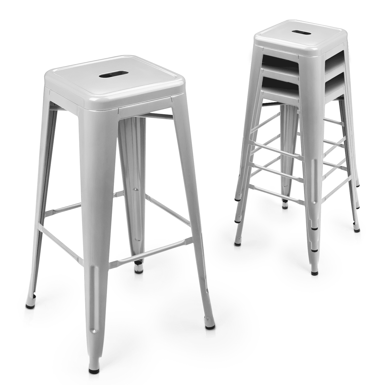 Magshion 30 inch Metal Bar Stools Set of 4, Height Counter Barstools ...