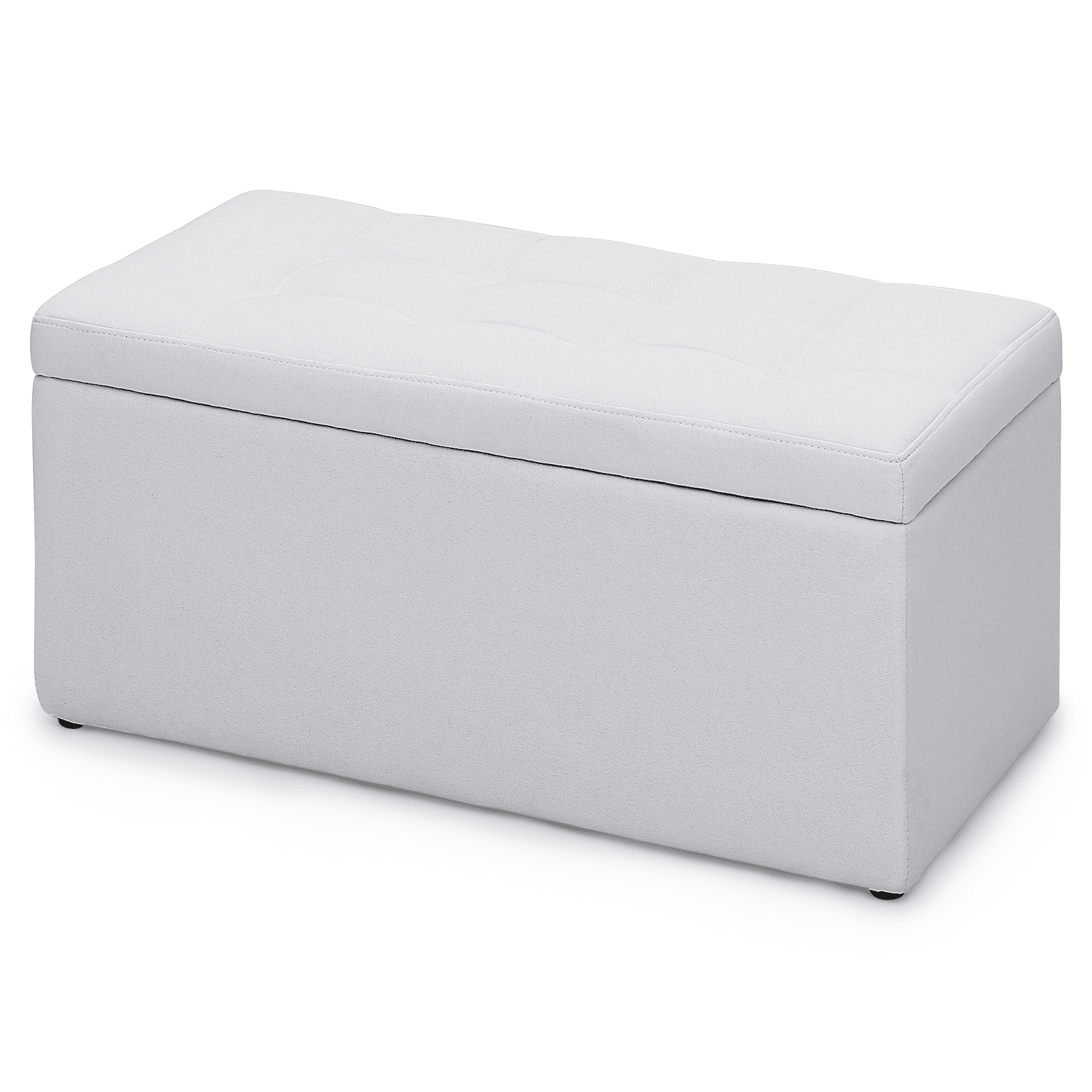 "Magshion 31"" Tufted Ottoman, Microfiber Storage Bench, White ...