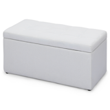 "Magshion 31"" Tufted Ottoman, Microfiber Storage Bench, White ...