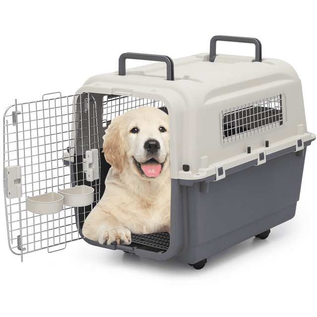 "Magshion Large Rolling Pet Carrier, 32"" Portable Plane Medium Hard ...