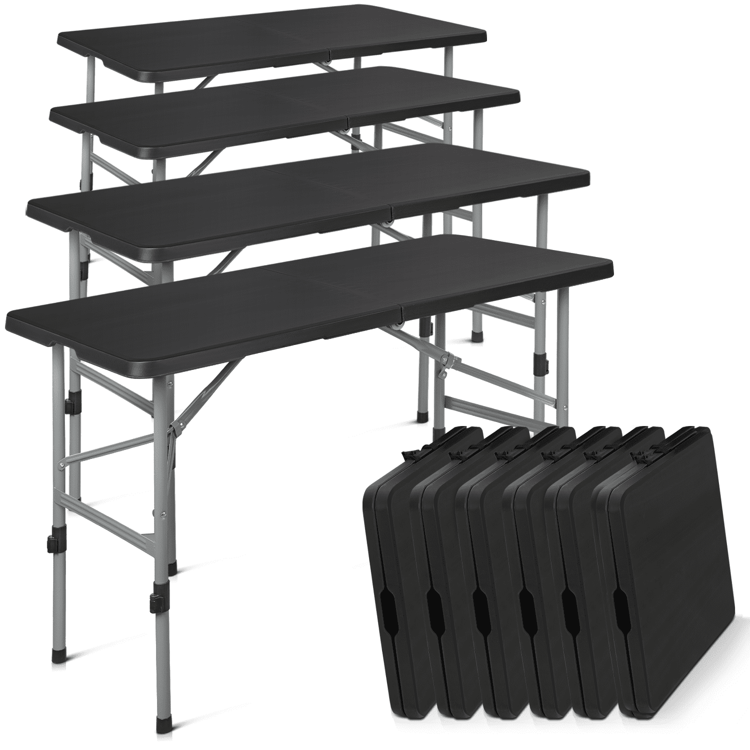 Magshion 4-Foot Plastic Folding Card Table Set of 10, Portable ...