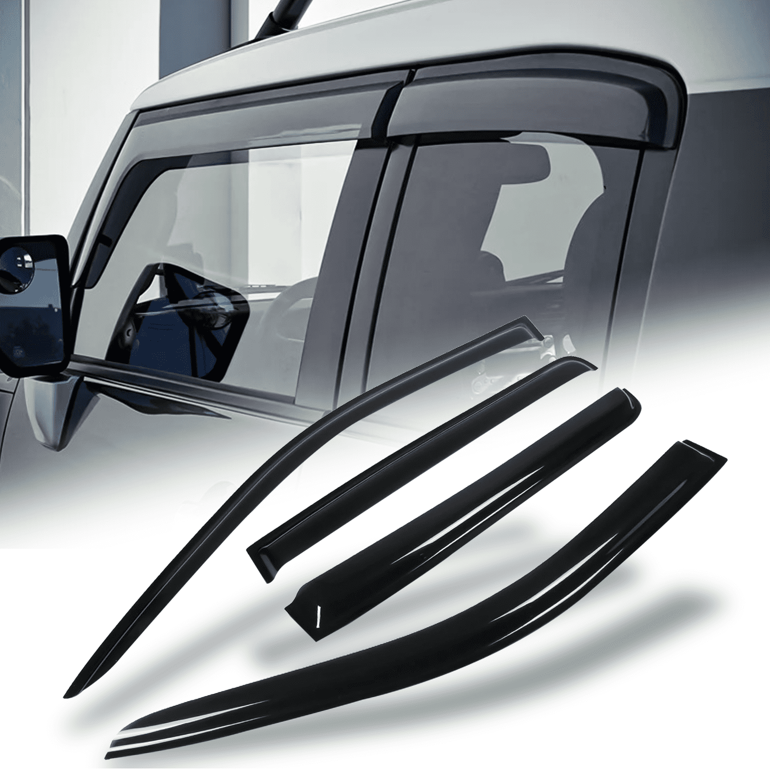 Magshion 4 Pcs Set Window Visor Deflector Sun Rain Guard Smoke Tinted ...