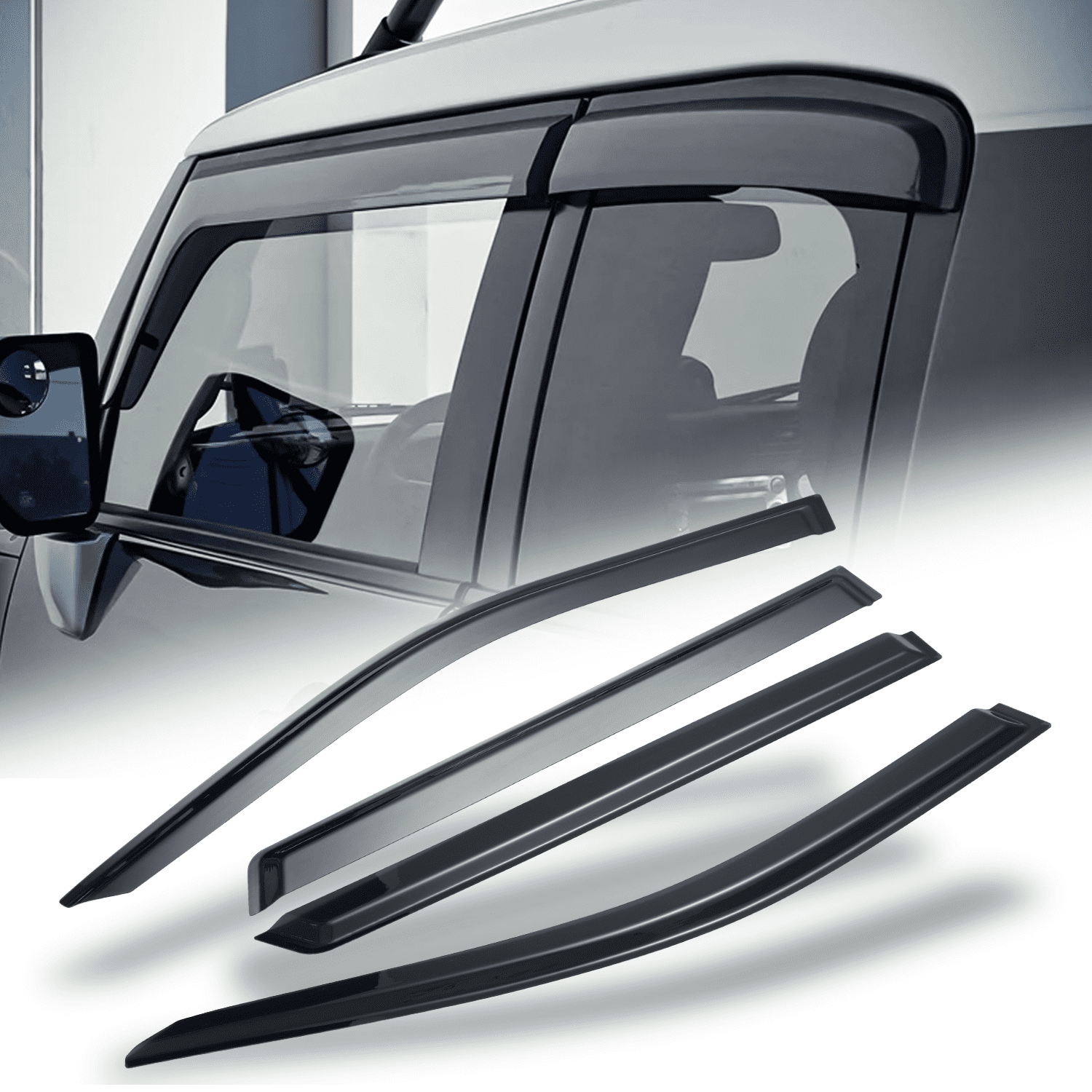 Magshion 4 Pcs Set Window Visor Deflector Sun Rain Guard Smoke Tinted ...