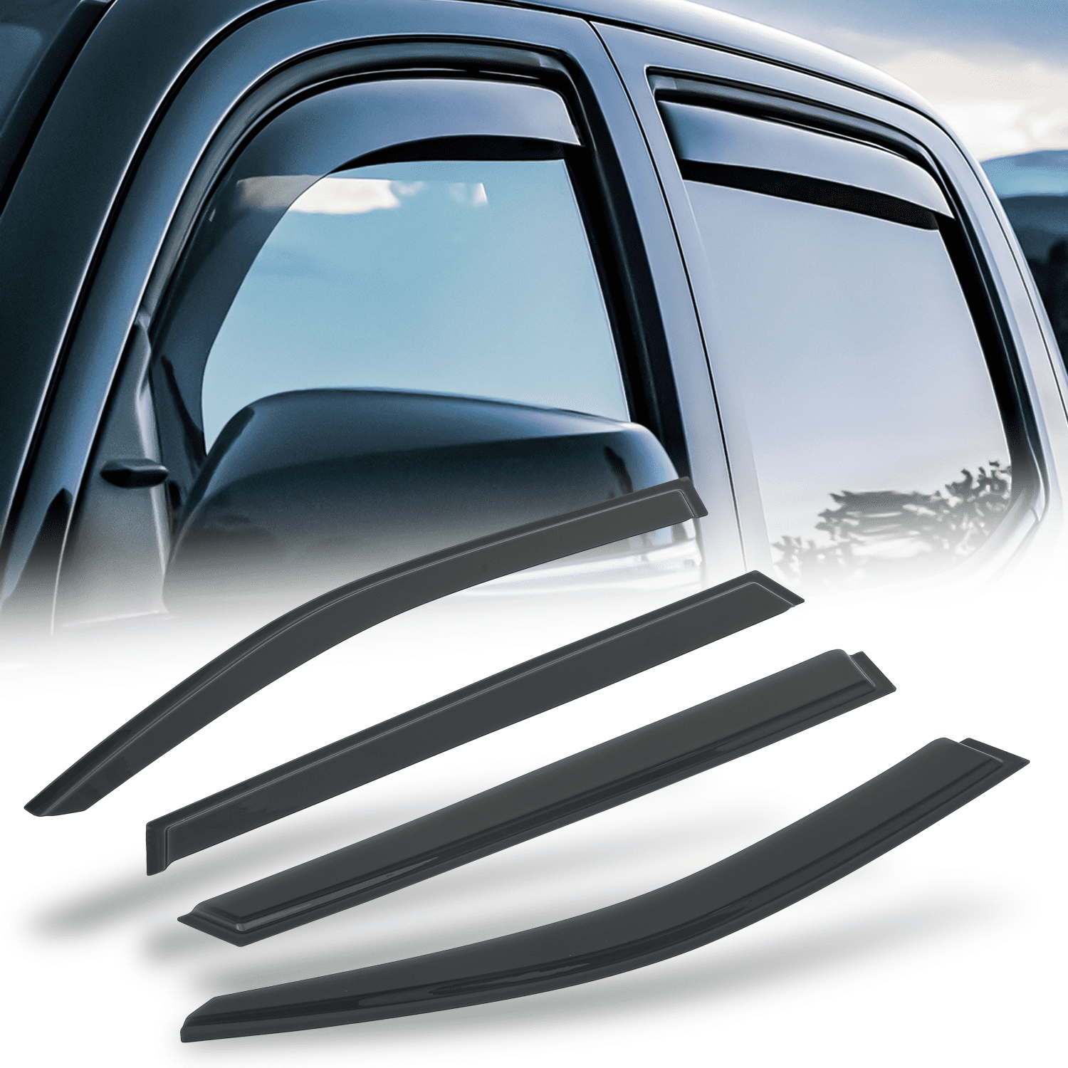 Magshion 4 Pcs Tape-On Window Visor Shade Smoke Vent Wind Rain ...