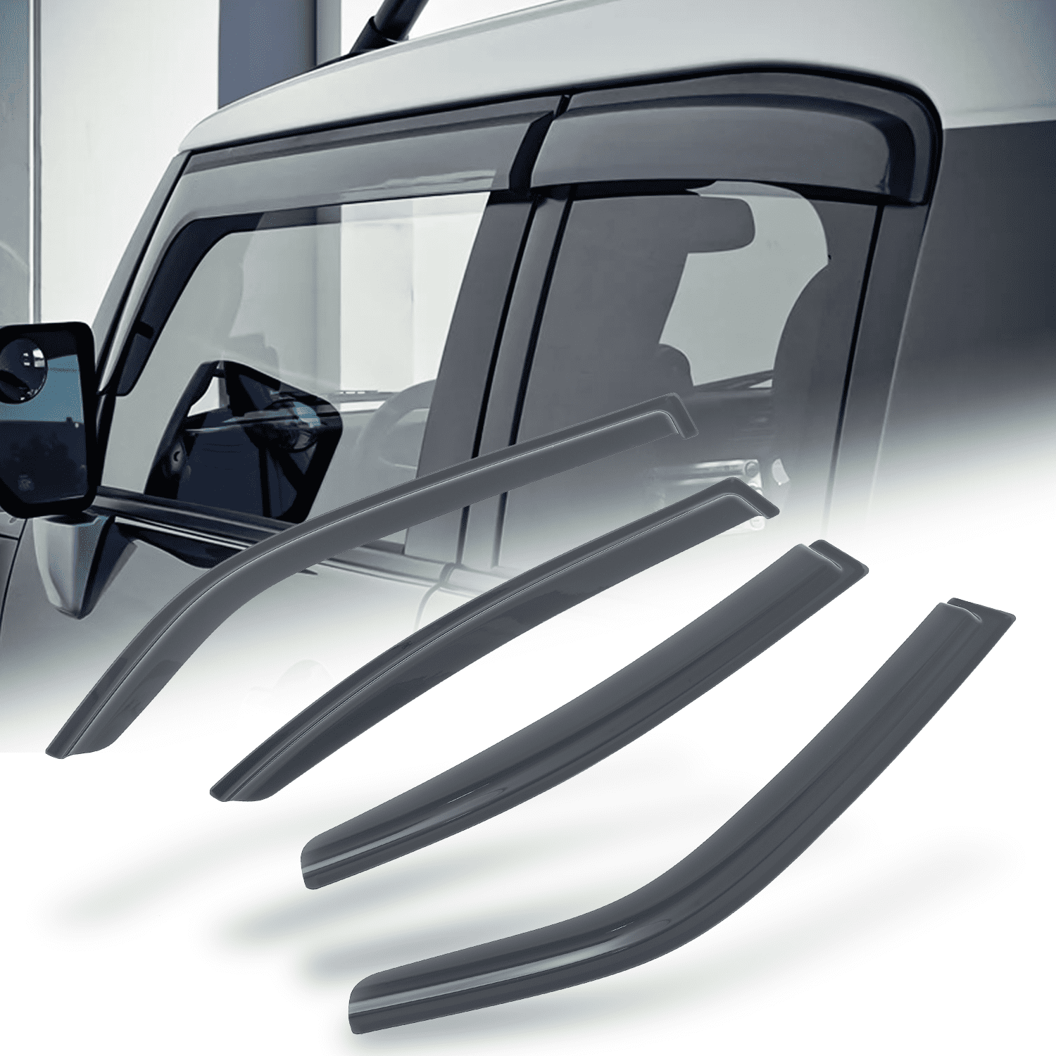 Magshion 4 Pieces Tape-On Window Visor Guard Vent Wind Smoke Deflector ...