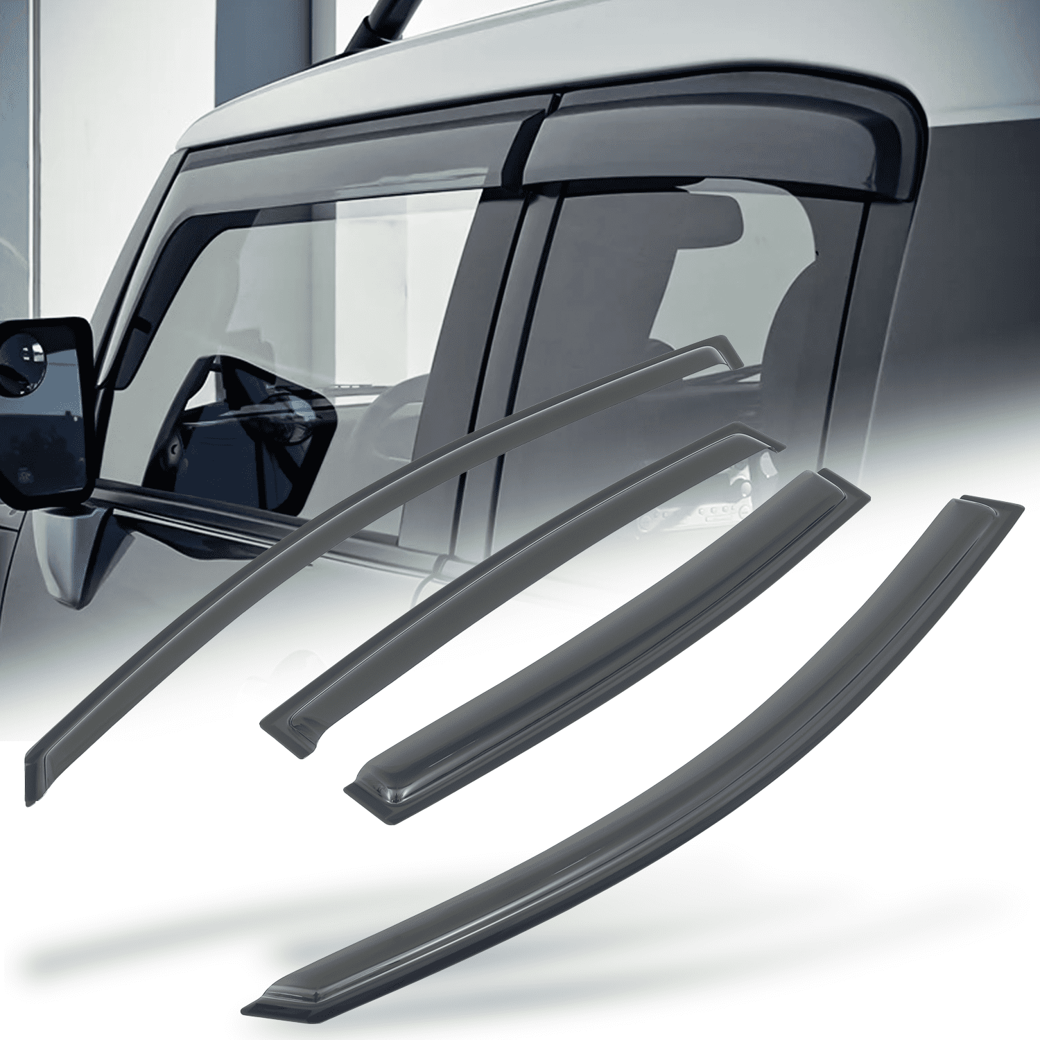 Magshion 4 Pieces Tape-On Window Visor Shade Vent Wind Rain Deflector ...