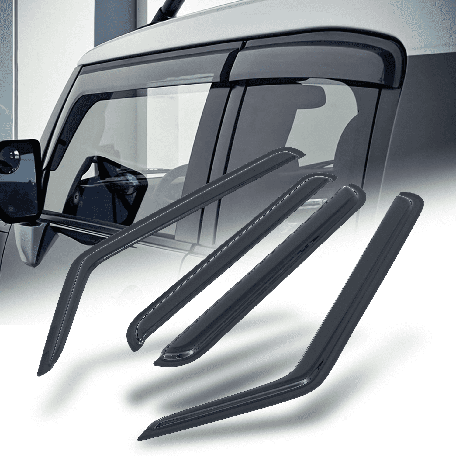 Magshion 4 Pieces Tape-On Window Visor Shade Vent Wind Rain Deflector ...