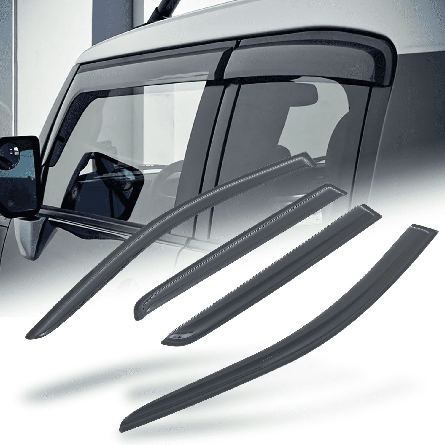 Magshion 4 Pieces Tape-On Window Visor Shade Vent Wind Rain Deflector ...