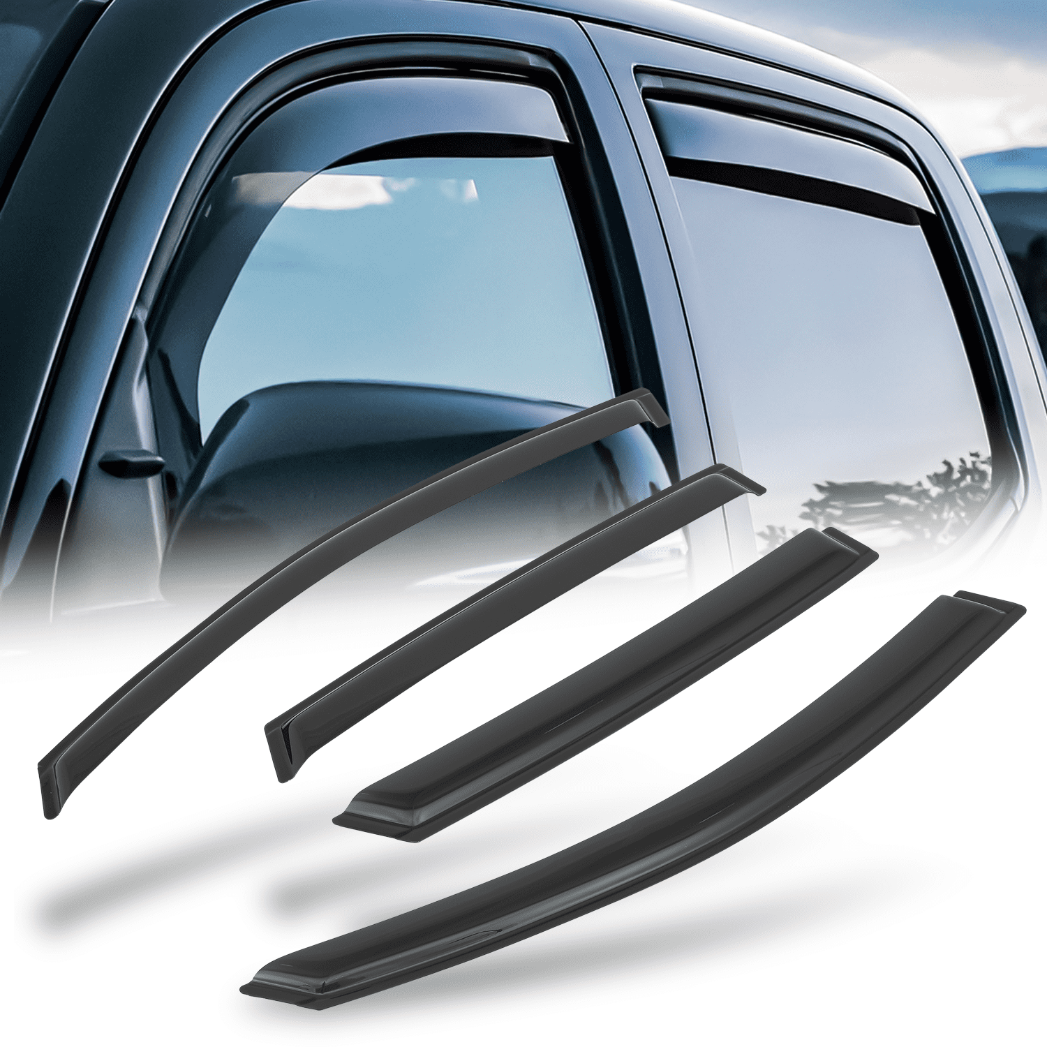 Magshion 4 Pieces Window Visor Shade Smoke Sun Guard Vent Wind Rain ...