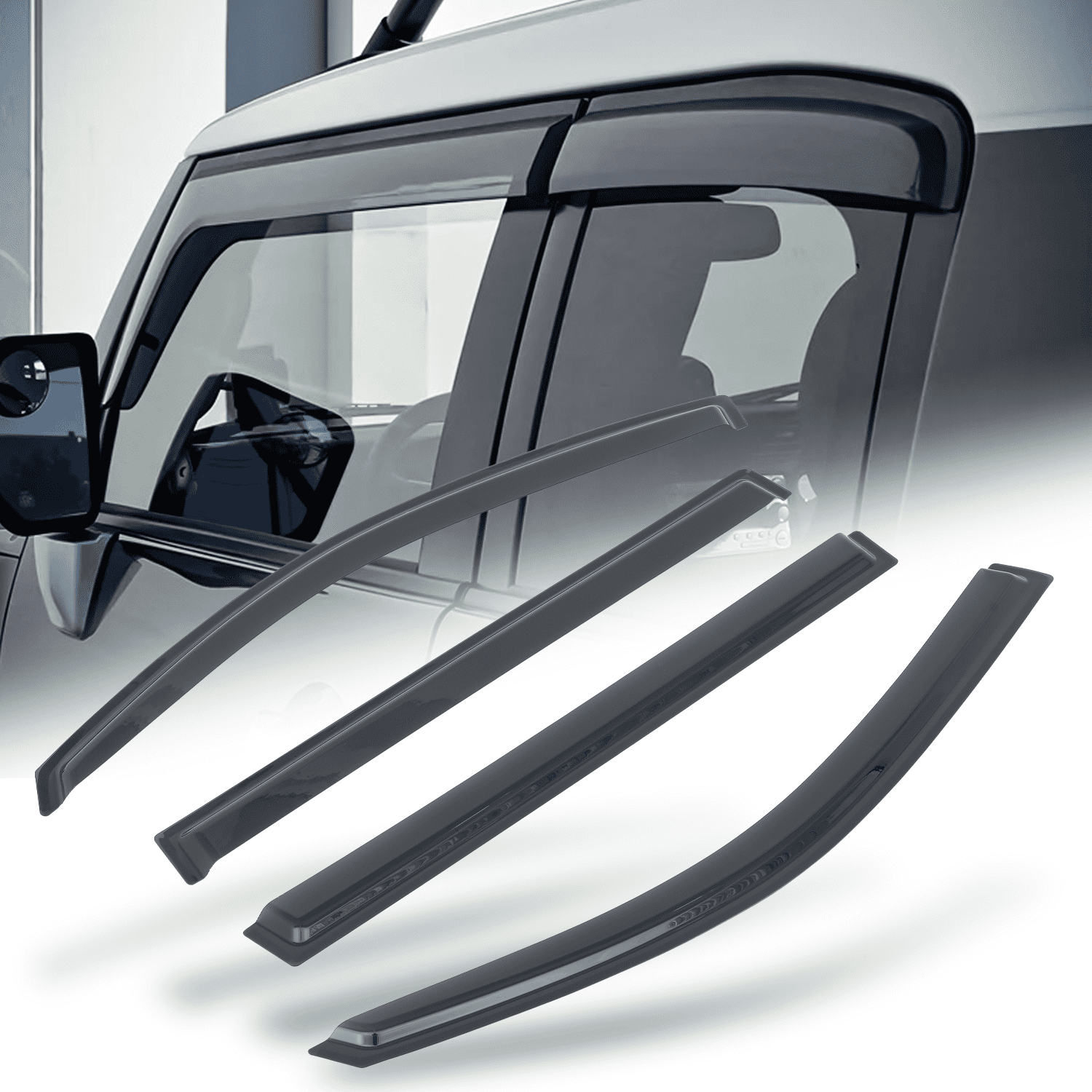 Magshion 4 Pieces Window Visor Shade Tape-On Wind Rain Deflector Guard ...
