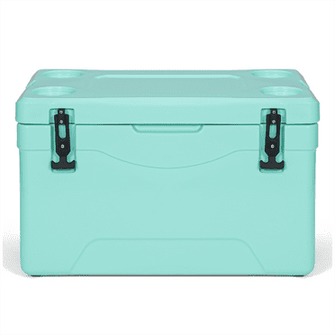 Magshion 42 Quart Towable Ice Chest with Cup Holder, Latches and Wheels ...