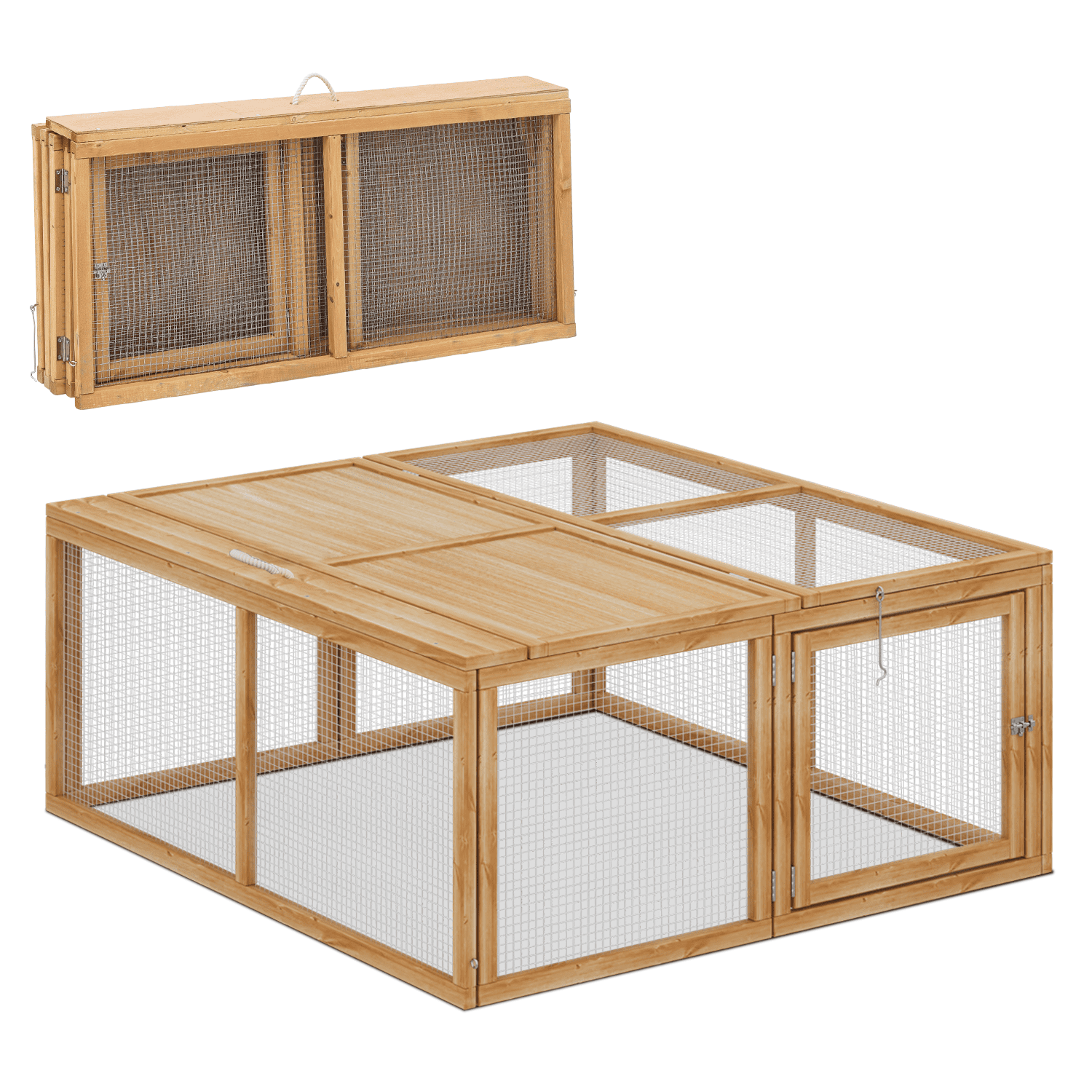 "Magshion Extra 45.5"" Coop Rabbit Hutch, Fir Wood Pet Cage, Poultry ...