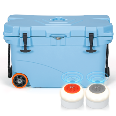 MADOG 42 Quart Towable Ice Chest with Cup Holder and Wheels, Holds Up ...