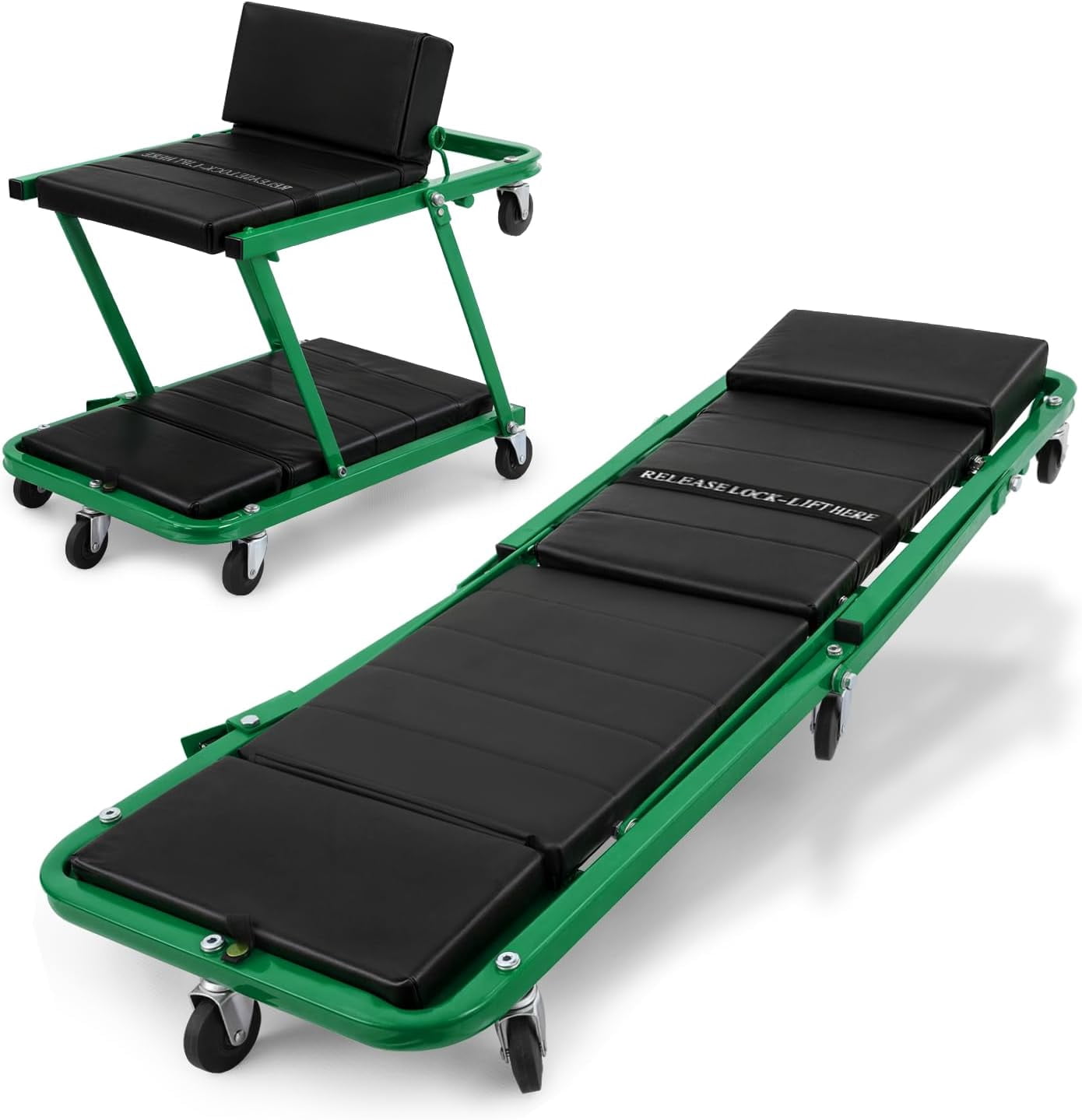 Magshion 48 Inch Folding Creeper and Rolling Seat 2 in 1 Garage Shop ...