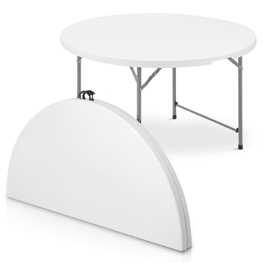 Magshion 5.5FT Round Folding Table, Heavy Duty Plastic Portable Round ...