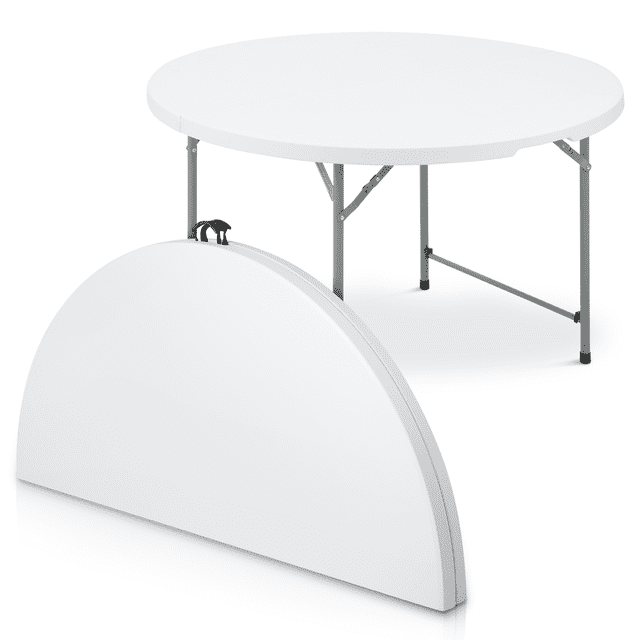 Magshion 4Ft Portable Round Folding Table, Banquet, Wedding, Plastic ...