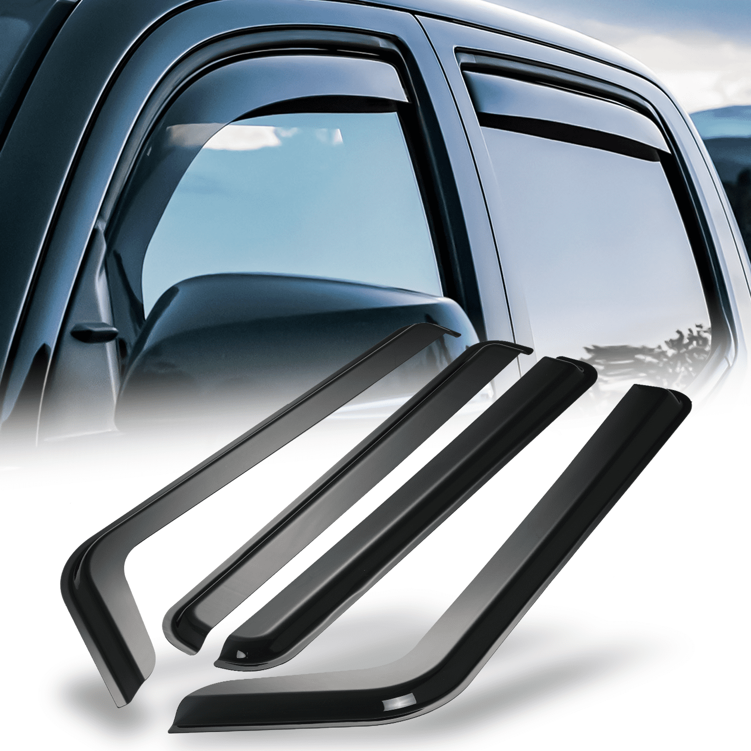 Magshion 4Pcs Smoke Tink Window Visor Shade Vent Rain Wind Deflector ...