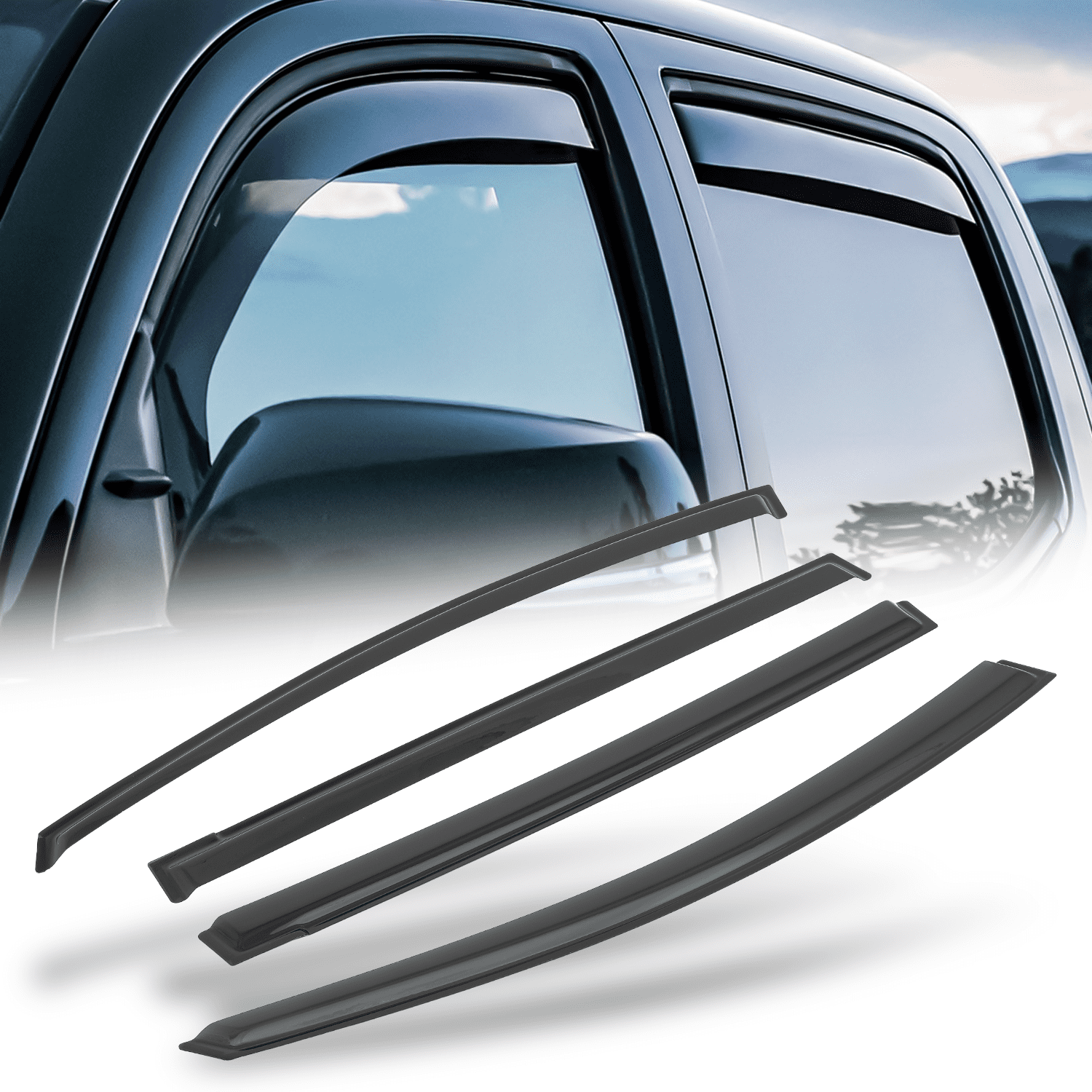 Magshion 4Pcs Smoke Window Visor Shade Tape-On Vent Wind Rain Deflector ...