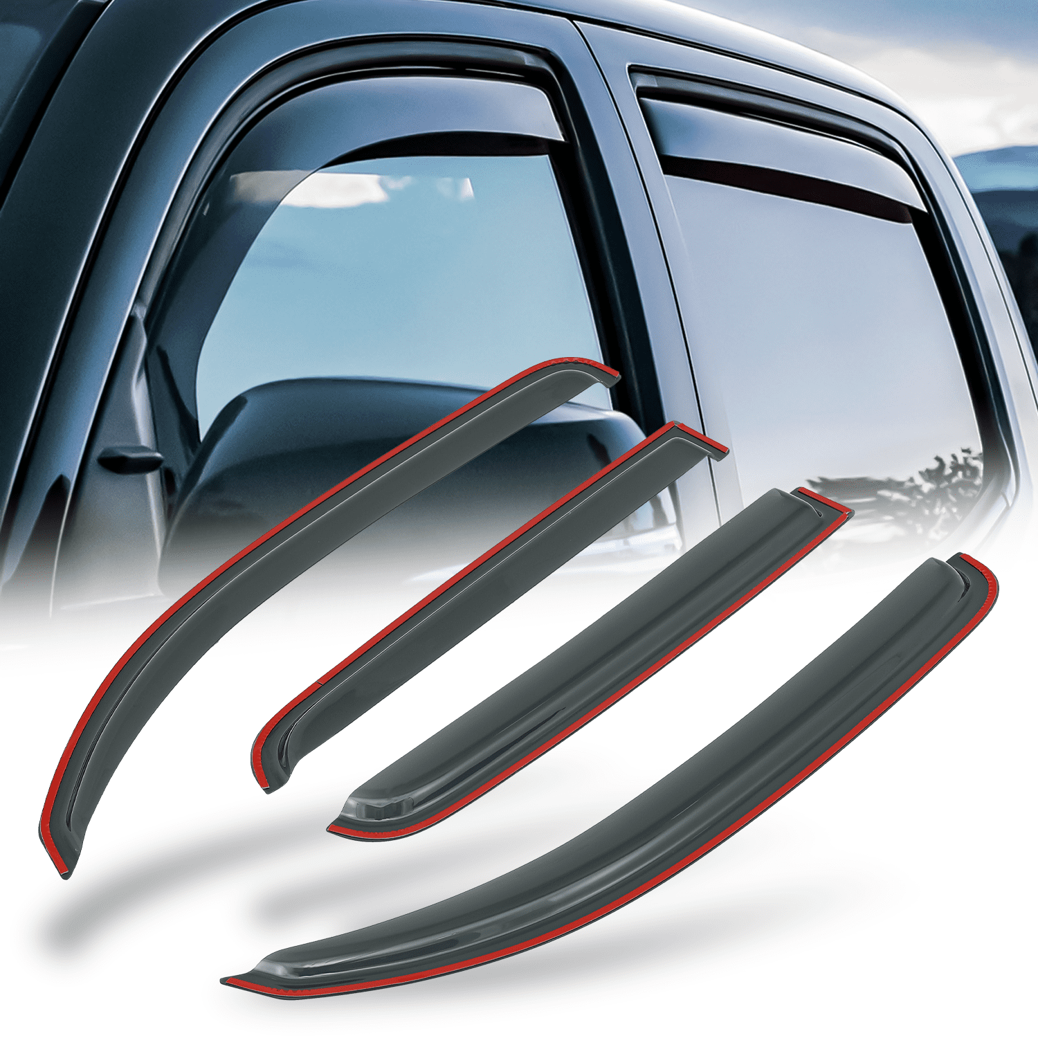 Magshion 4Pcs Smoke Window Visor Shade Vent Sun Wind Rain Deflector ...