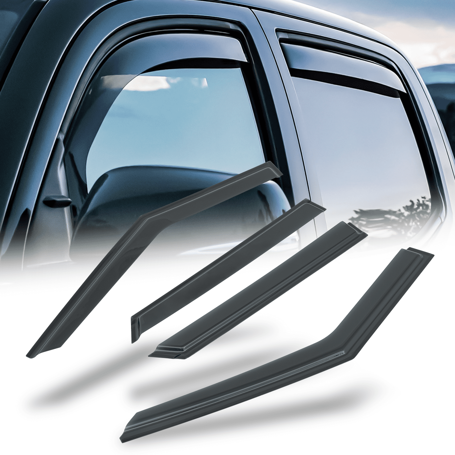 Magshion 4Pcs Smoke Window Visor Shade Vent Wind Rain Deflector Guard ...