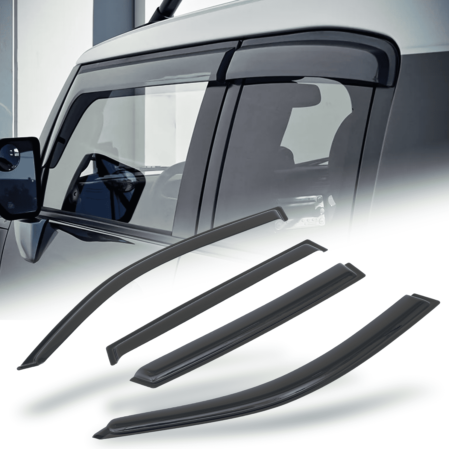 Magshion 4Pcs Smoke Window Visor Tape-On Vent Wind Rain Deflector Guard ...