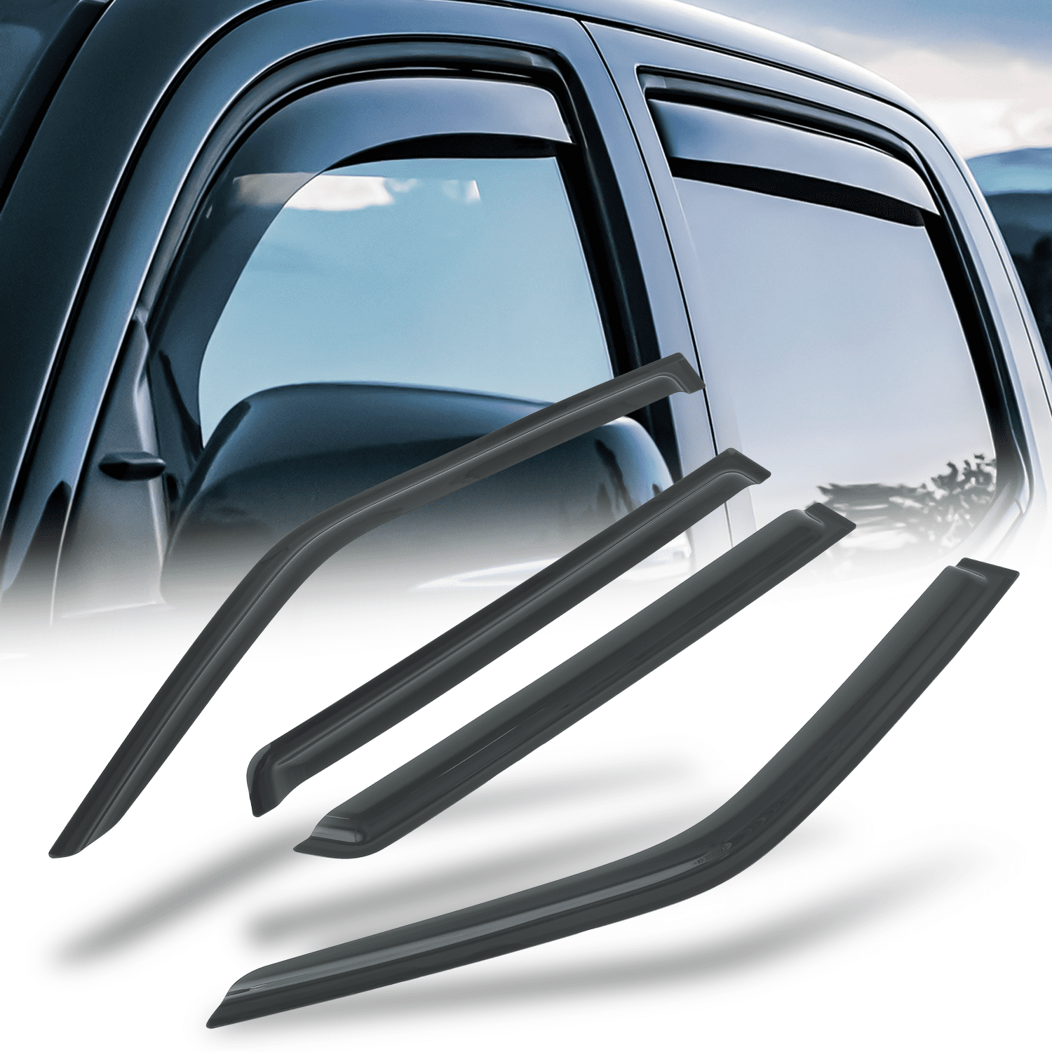 Magshion 4Pcs Tape-On Window Visor Shade Vent Rain Deflector Guard for ...