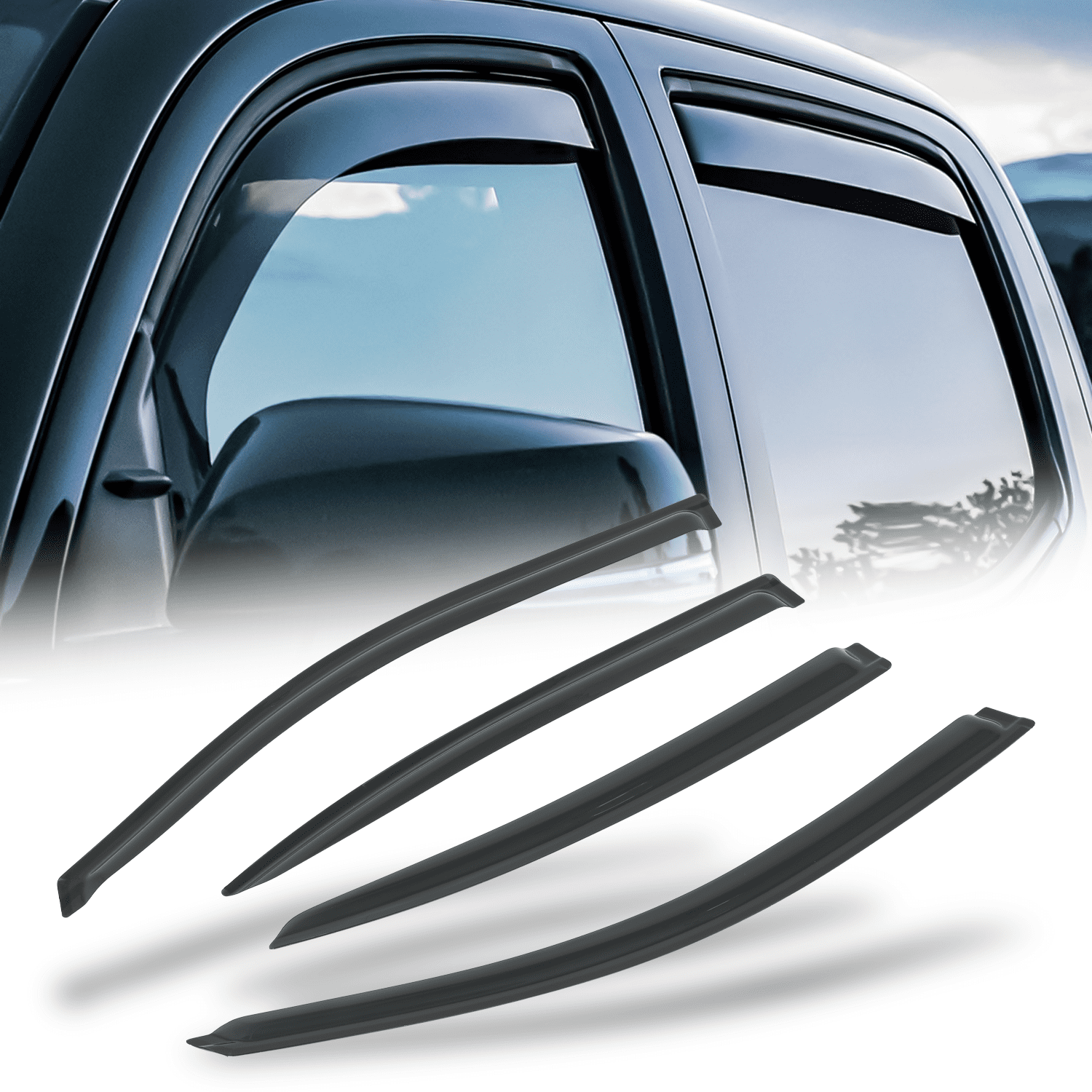 Magshion 4Pcs Tape-On Window Visor Shade Vent Sun Rain Deflector Guard ...
