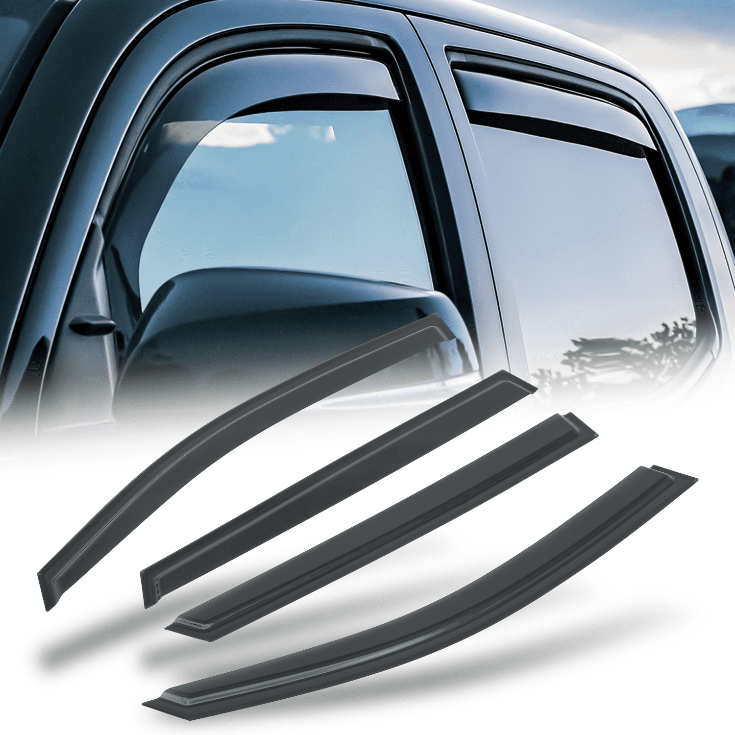 Magshion 4Pcs Tape-On Window Visor Shade Vent Sun Wind Rain Deflector ...