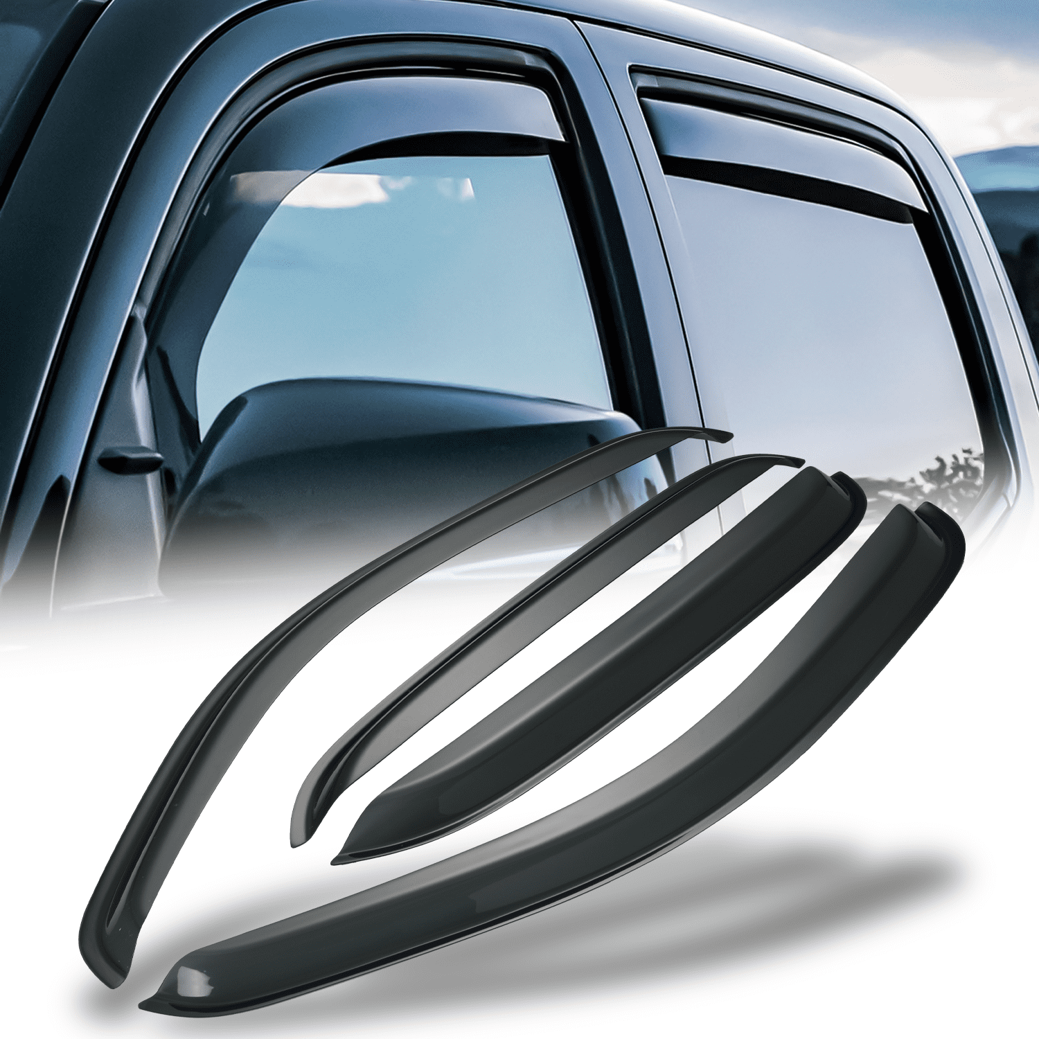 Magshion 4Pcs Tape-On Window Visor Shade Vent Wind Deflector for 07-14 ...