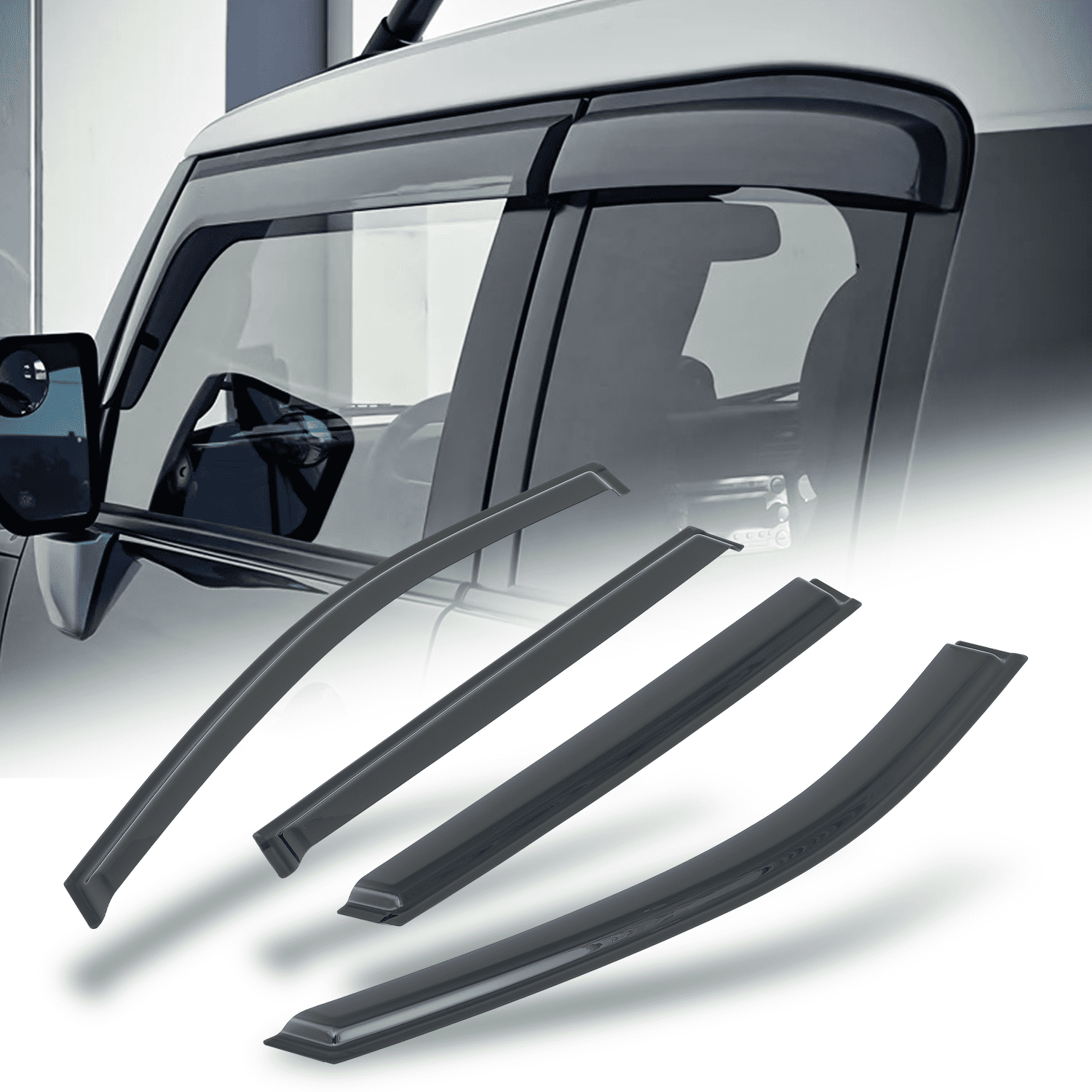 Magshion 4Pcs Tape-On Window Visor Shade Vent Wind Rain Deflector Guard ...