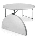 Magshion 5.5FT Round Folding Table, Heavy Duty Plastic Portable Round ...