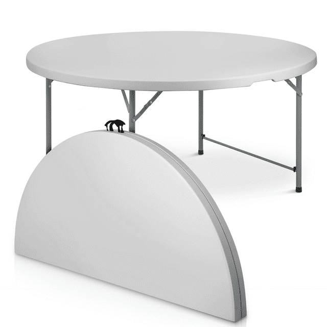 Magshion 5.5FT Round Folding Table, Heavy Duty Plastic Portable Round ...