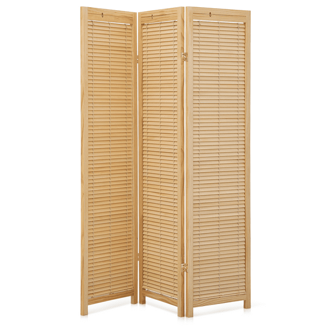 Magshion 5.6ft 3-Panel Room Divider Folding Privacy Screen, Wooden ...