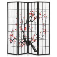 Handmade Wooden 6-foot Four Seasons Flowers Room Divider (China ...