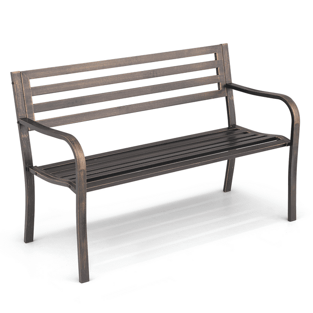 Magshion 50" Outdoor Garden Bench, Heavy Duty Metal Patio Bench with ...