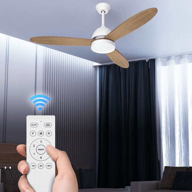 Magshion 52" Wooden Ceiling Fans with Lights and Remote, Modern Ceiling ...