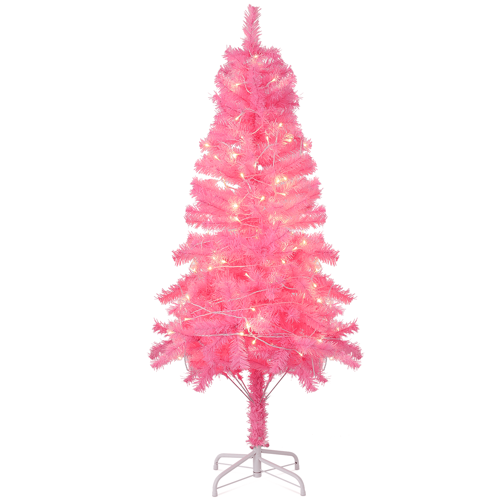 Magshion 5FT Artificial Christmas Tree with Pre-Lit 130 Warm White LED ...