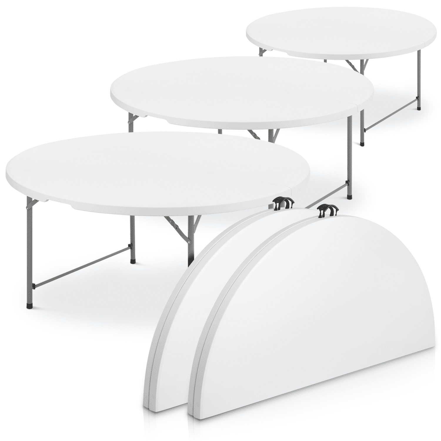 Magshion 5Ft Heavy-Duty Plastic Foldable Tables Set of 5, Versatile ...