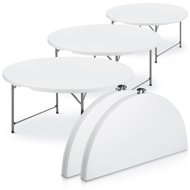 Magshion 5Ft Heavy-Duty Plastic Foldable Tables Set of 5, Versatile ...