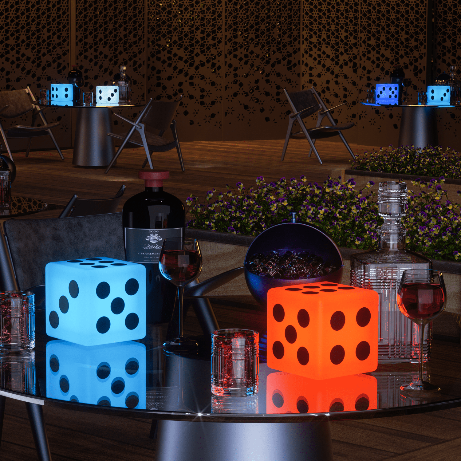Magshion 6" Cordless LED Square Cube Glowing Lamp, Tabletop RGB 16 ...