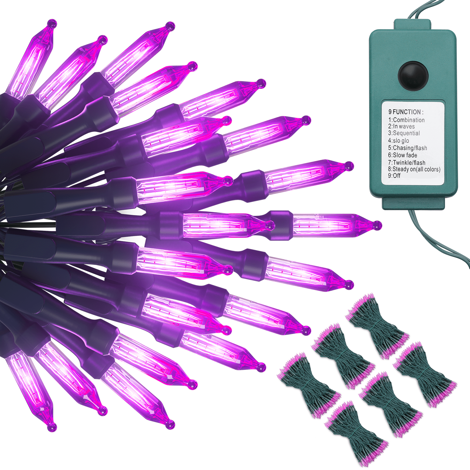 Magshion 6 Pieces 43Ft Halloween Fairy Lights with 8 Mode Controller ...