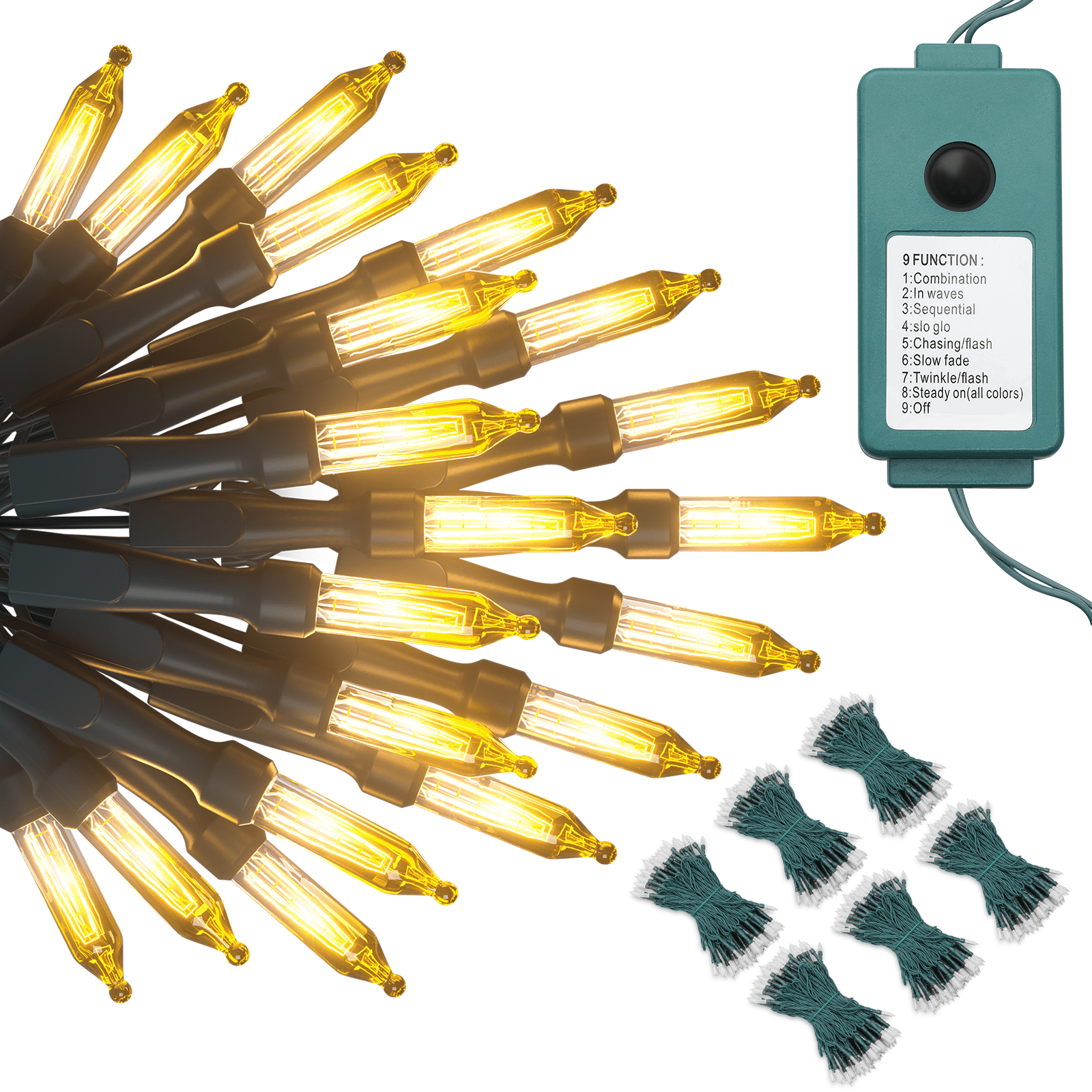 Magshion 6 Pieces 43Ft Halloween Tree Lights, Reusable 8 Modes Led ...