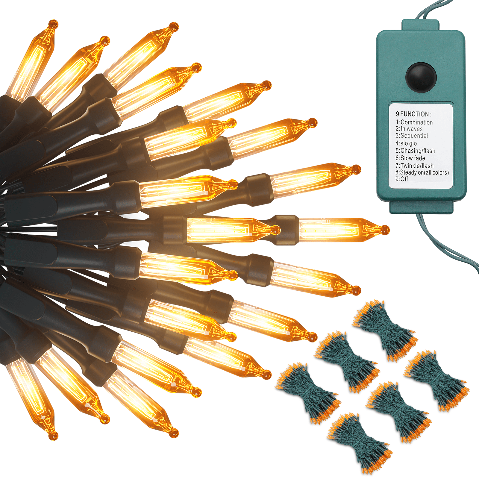 Magshion 6 Pieces 43Ft Reusable Halloween Fairy Tale Lights with 100 ...